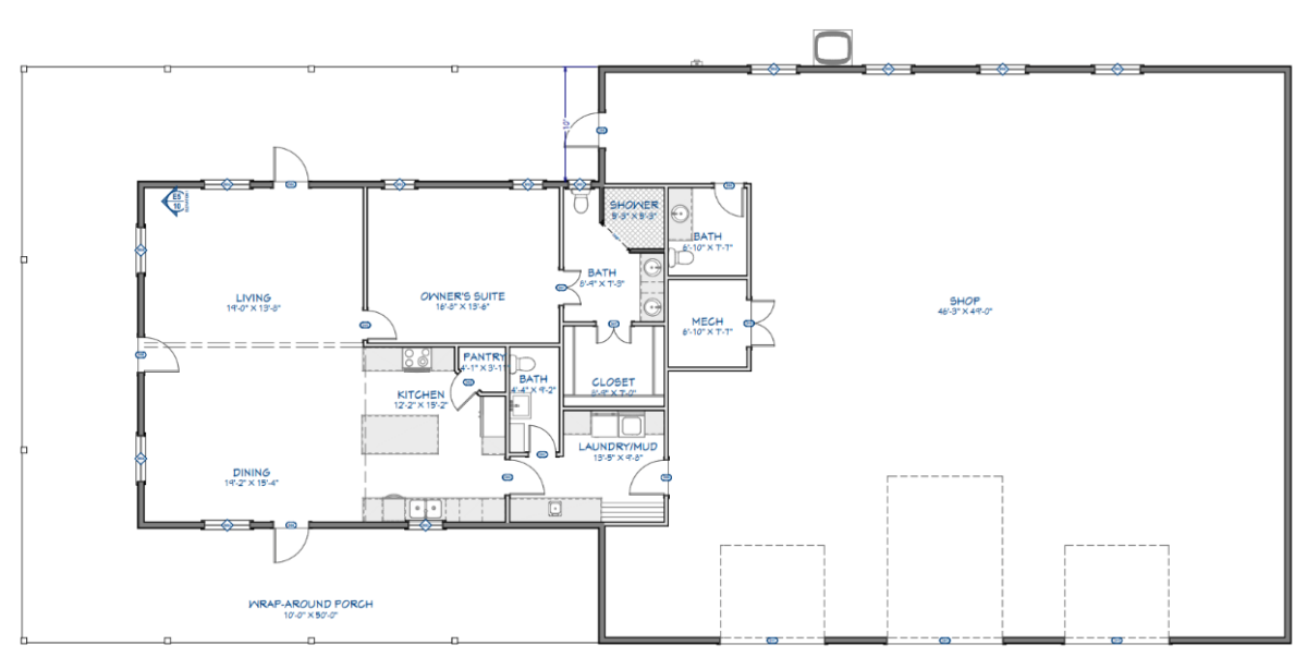 CDD-1005 Chaston Barndominium House Plans - Barndominium Life