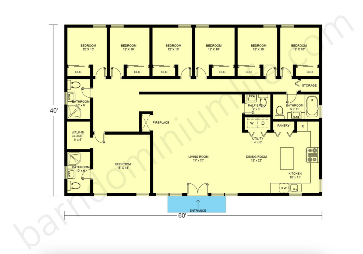8 Amazing 7 Bedroom Barndominium Floor Plans