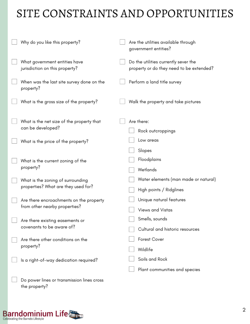 Barndominium Evaluation Guide & Checklist