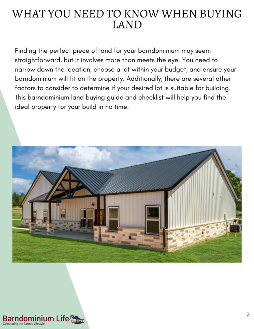 Barndominium Evaluation Guide & Checklist