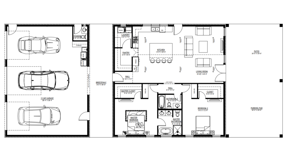 9 Stunning 3 Car Garage Barndominium Floor Plans