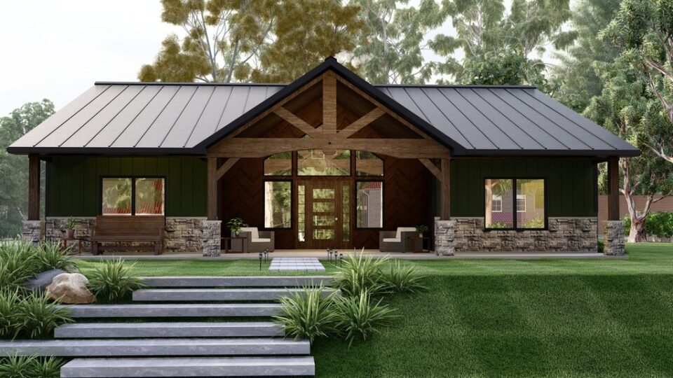 2030 Sq Ft, 3 Bed, 2 Bath, Ranch House Plan 1064-191