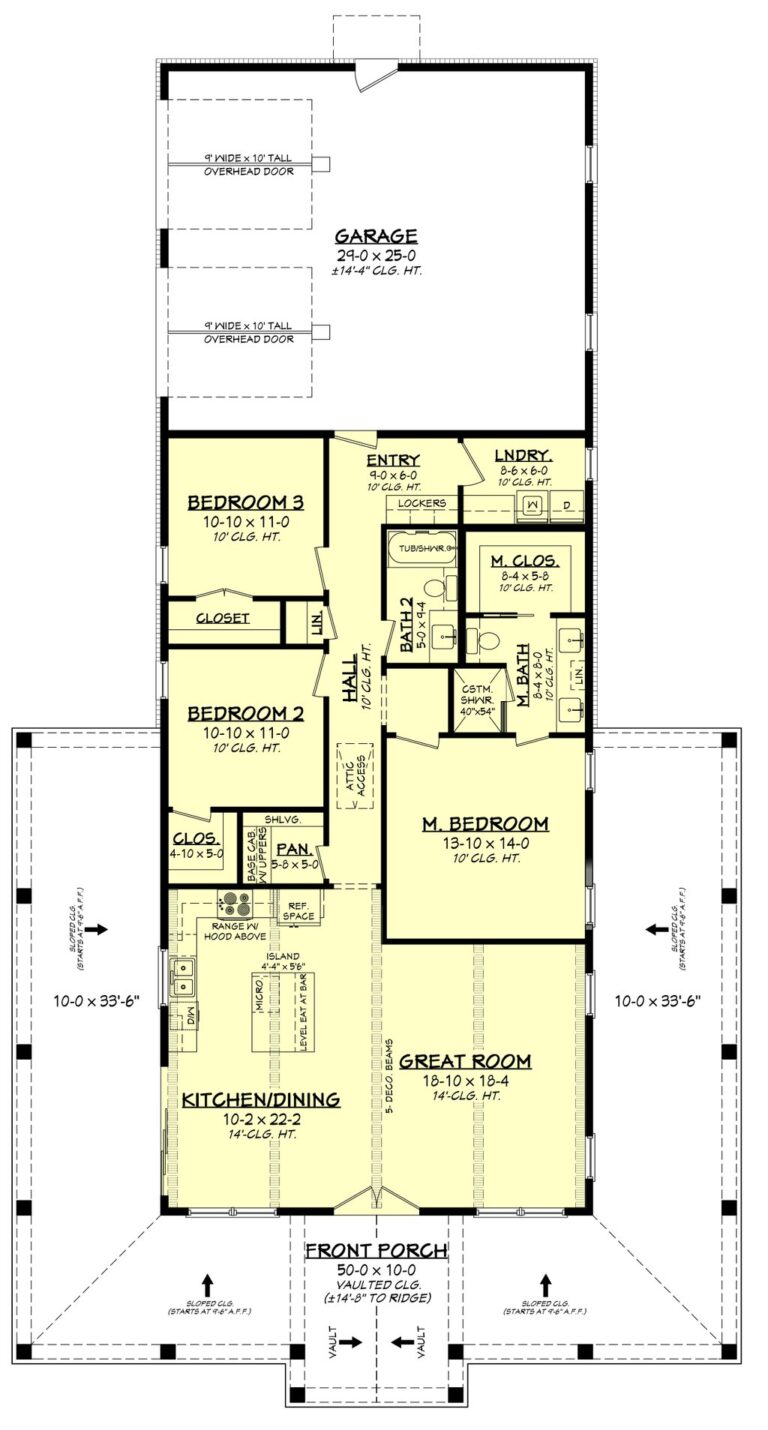 1635 Sq Ft, 3 Bed, 2 Bath, 2 Car-Garage Barndominium House Plan 430-370