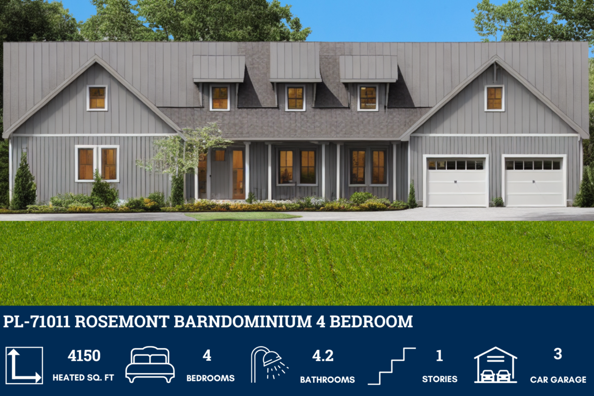 PL-71011 Rosemont Barndominium House Plans - Barndominium Life