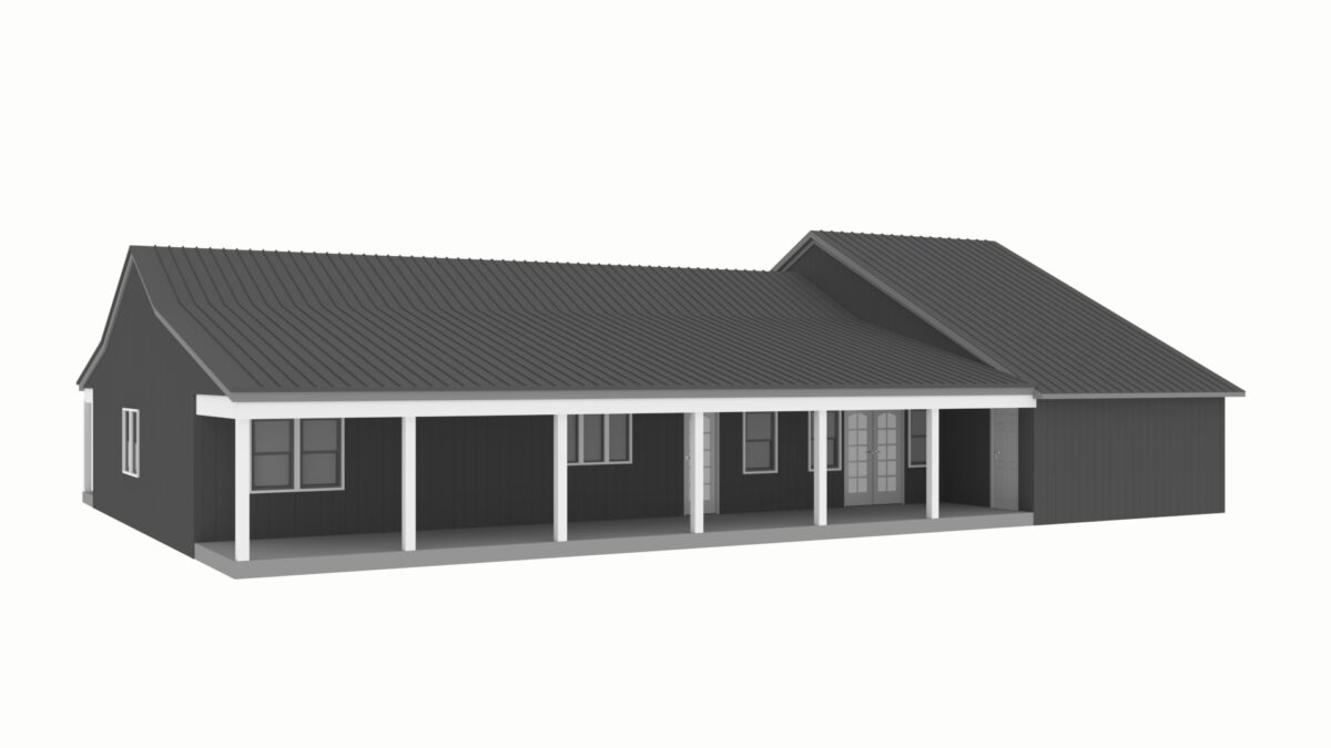 PL-61313 Pinewood Barndominium House Plan - Barndominium Life