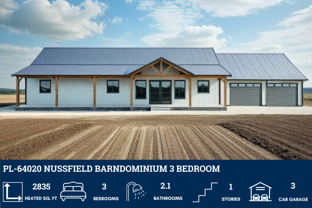 PL-64020 Nussfield Barndominium House Plan - Barndominium Life