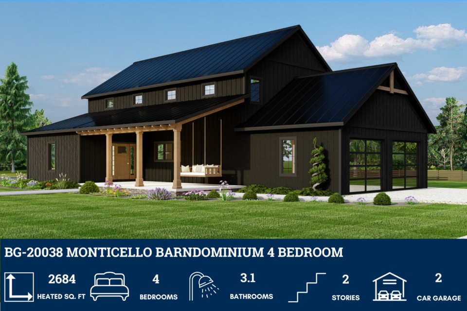 BG-20038 Monticello Barndominium House Plan - Barndominium Life