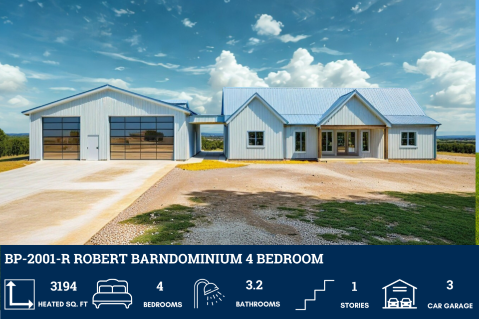 BP-2001-R Robert Barndominium House Plan - Barndominium Life