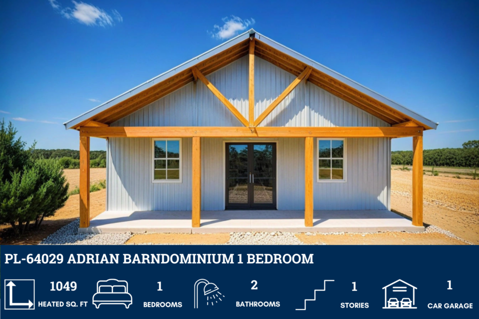 PL-64029 Adrian Barndominium House Plan - Barndominium Life
