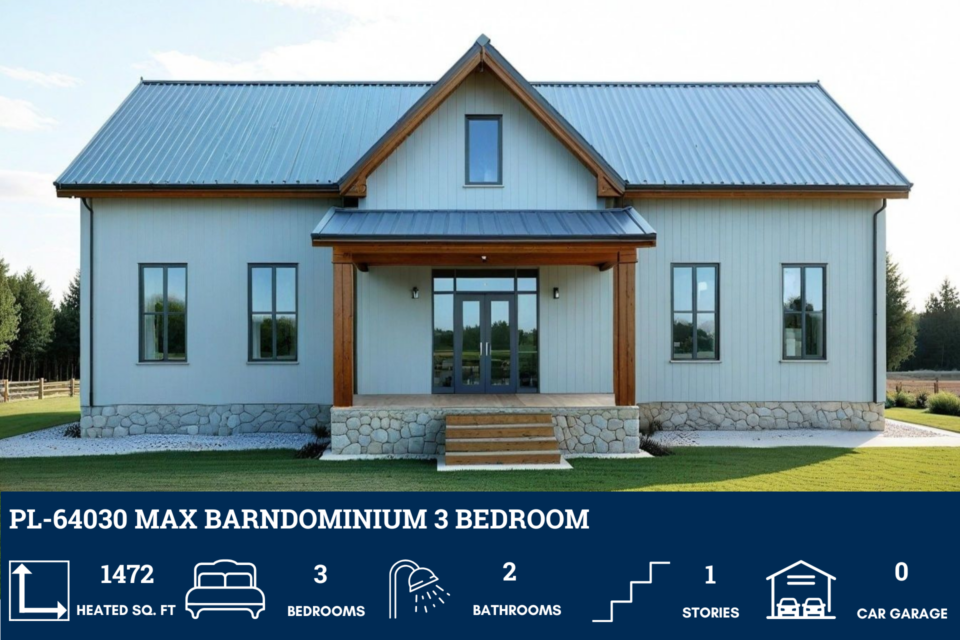 PL-64030 Max Barndominium House Plan - Barndominium Life