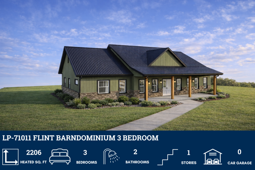 LP-71011 Flint Barndominium House Plan - Barndominium Life