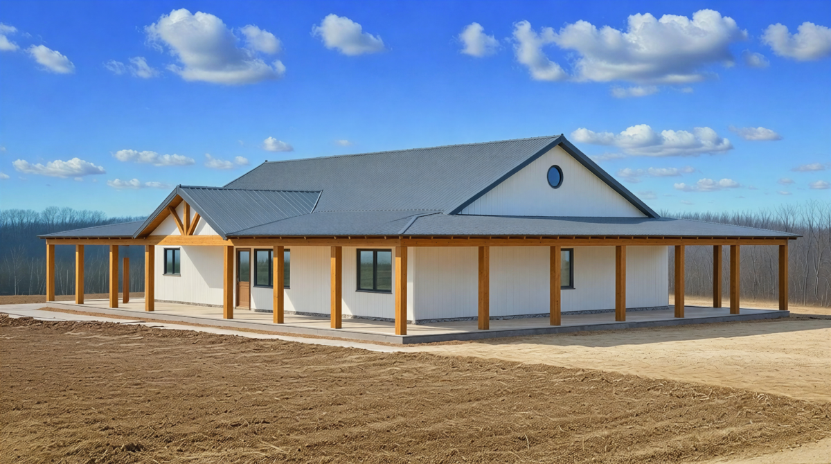 PL-61313-C Cherry Barndominium House Plan - Barndominium Life